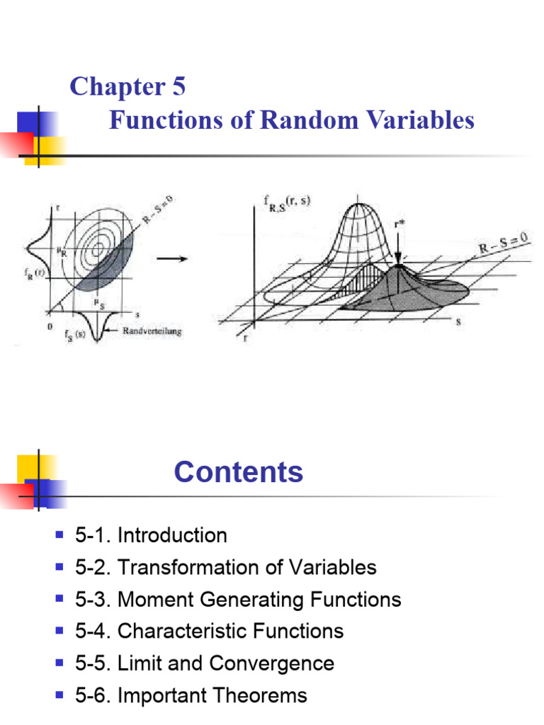 Chapter 5 Functions of Random Variables | PDF | Probability Distribution | Mathematical Objects