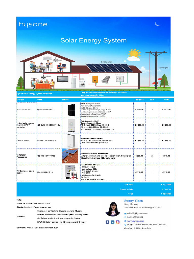 10kw Hybrid system 57 6kwh | PDF | Solar Panel | Photovoltaics