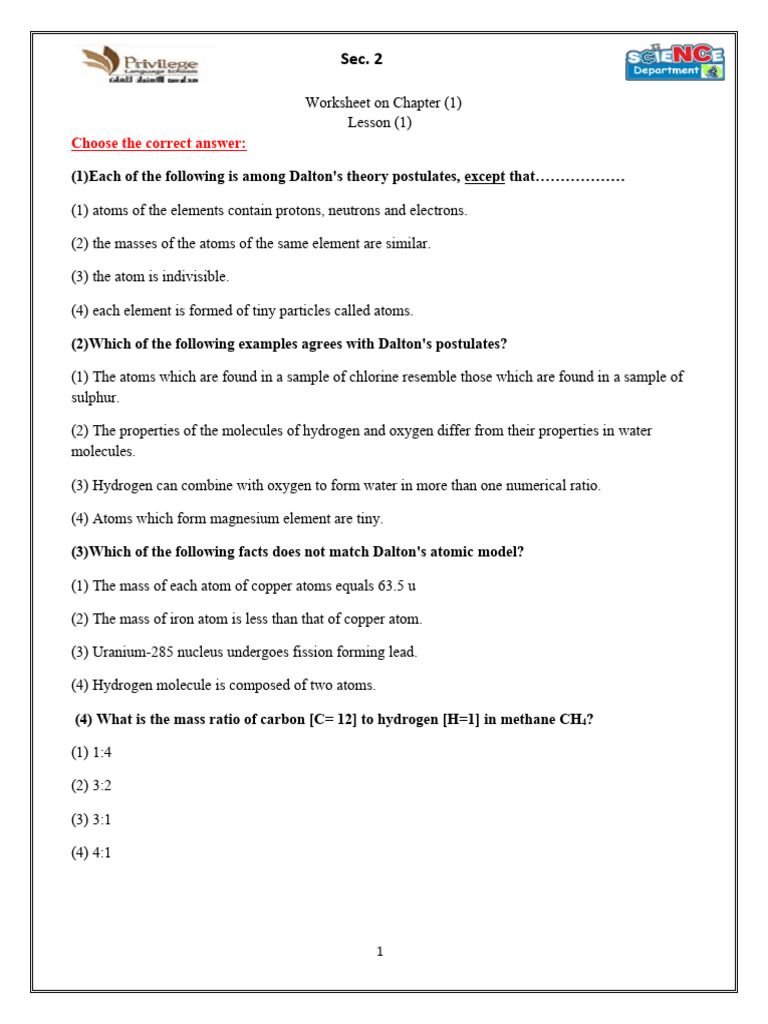Schools Privilege-Language-School Courses Chemistry-111 Materials 2023 ...