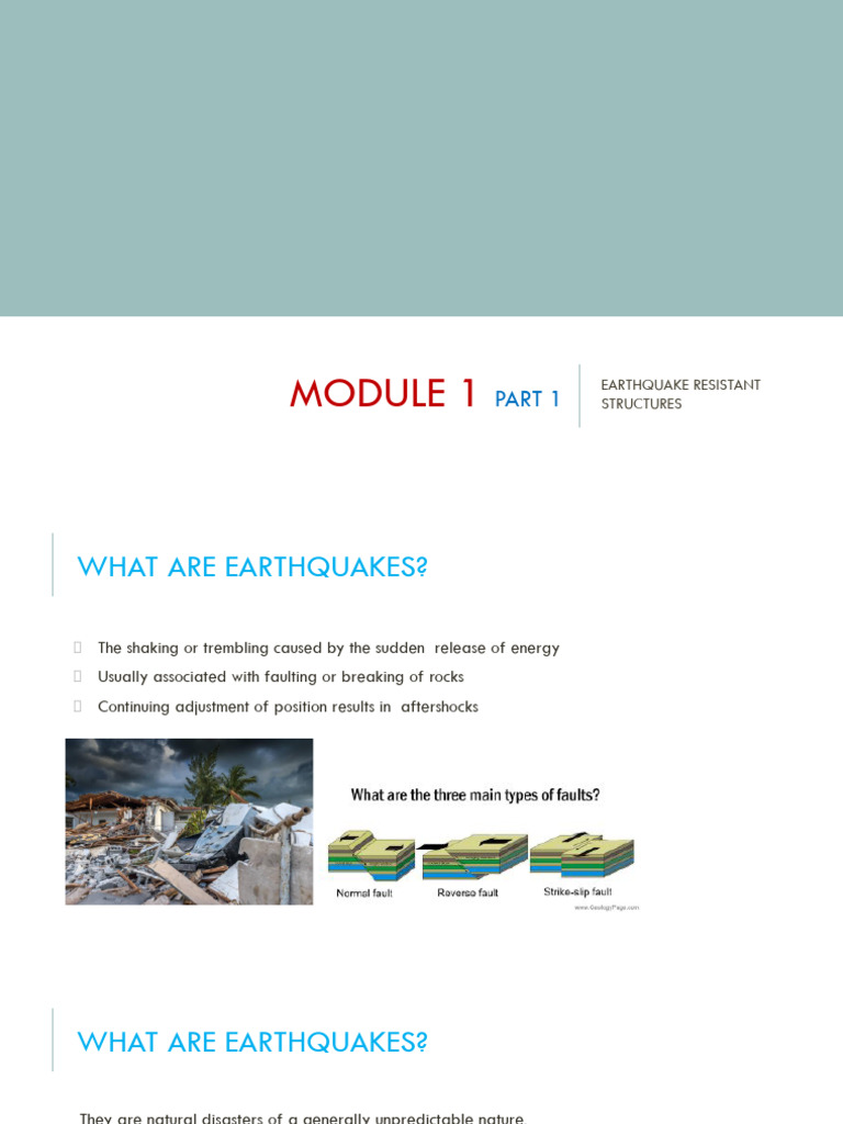 Module 1 PART 1 | Download Free PDF | Earthquakes | Fault (Geology)
