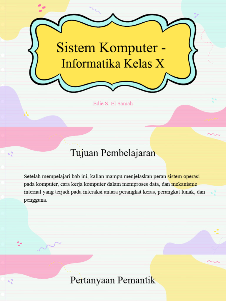 Sistem Komputer - Informatika Kelas X | PDF