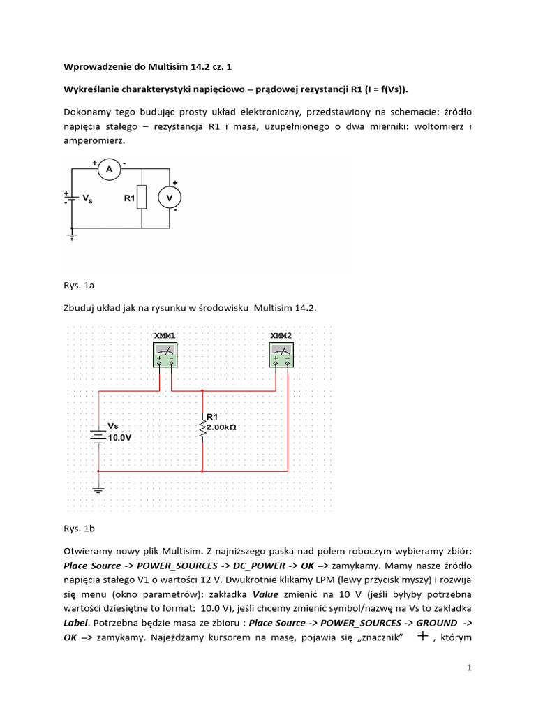 Wprowadzenie Do Multisim 14.2 cz1 | PDF