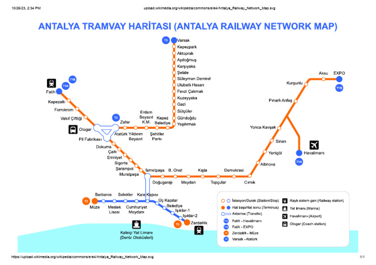 Antalya Railway Network Map | PDF