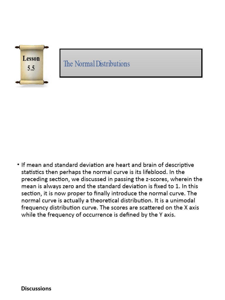 Lesson-5.5-Normal-Distribution | PDF | Standard Score | Normal Distribution