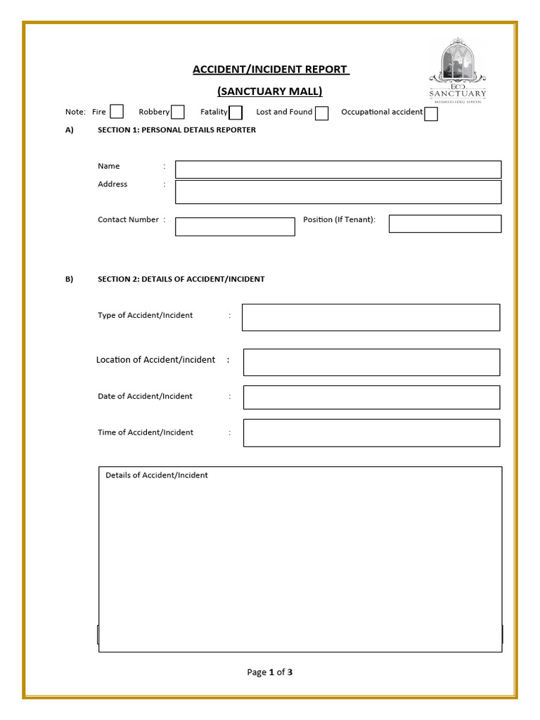 Accident Report Form 1 | PDF