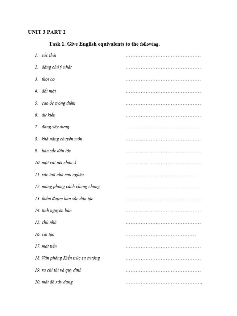 UNIT 3 PART 2 Vocab | PDF