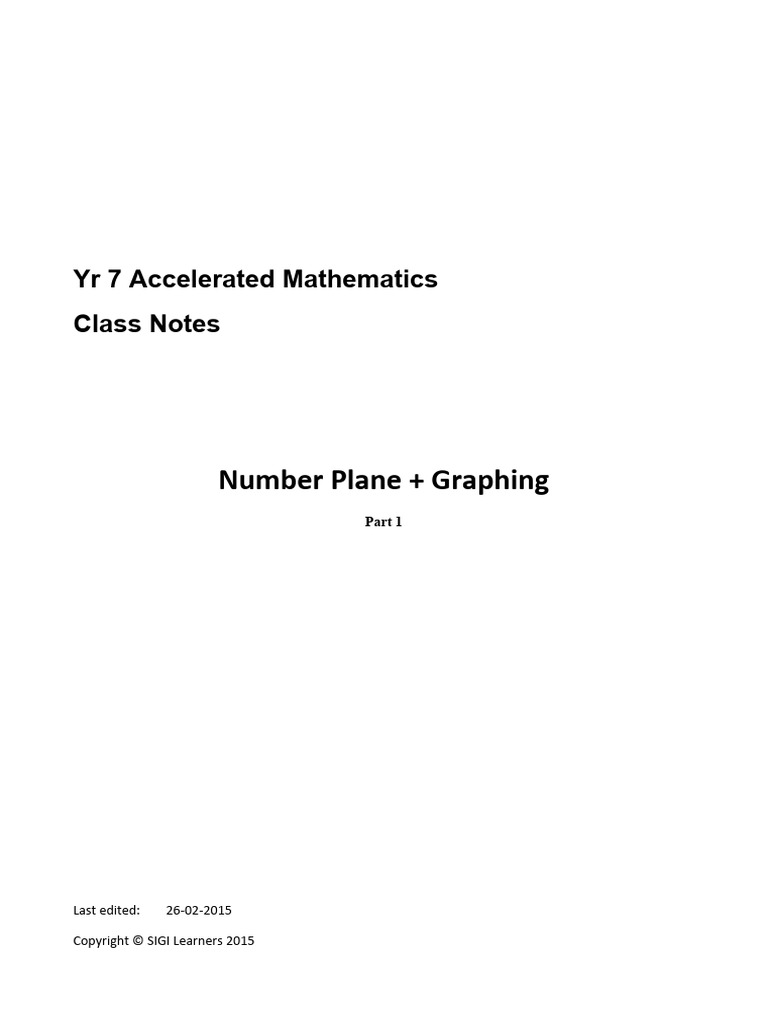 Number Plane + Graphing Part 1 | PDF | Cartesian Coordinate System ...