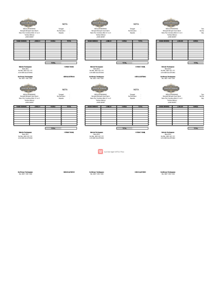 Nota Pembelian | PDF