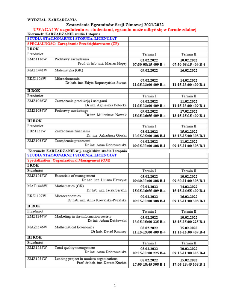 I ZZZ Sesja Zima 2021 2022 | PDF