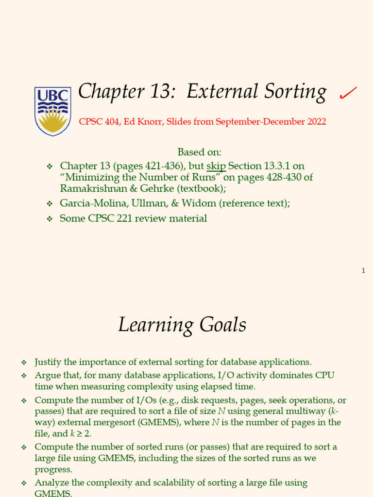 Ch13 External Sorting 1perpage Annotated Pdf Computer Data Storage Inputoutput