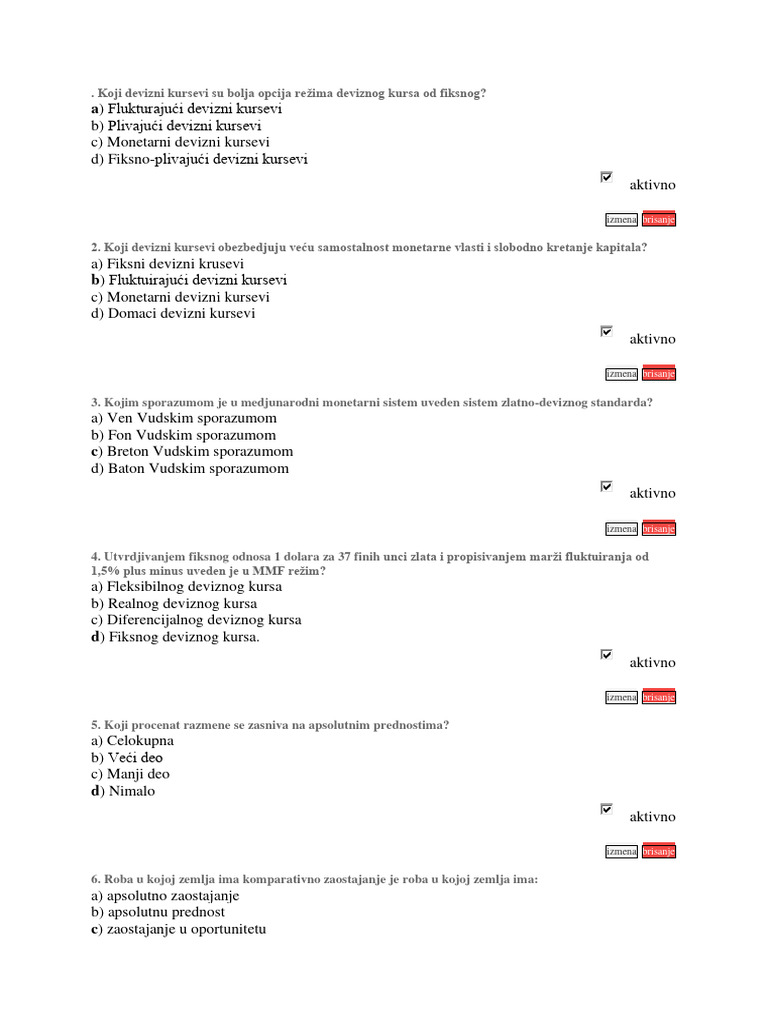 Medjunarodna Ekonomija Kolokvijum 1 | PDF