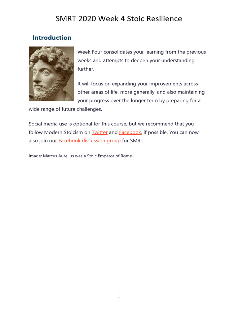 SMRT Week 4 | Download Free PDF | Stoicism | Thought