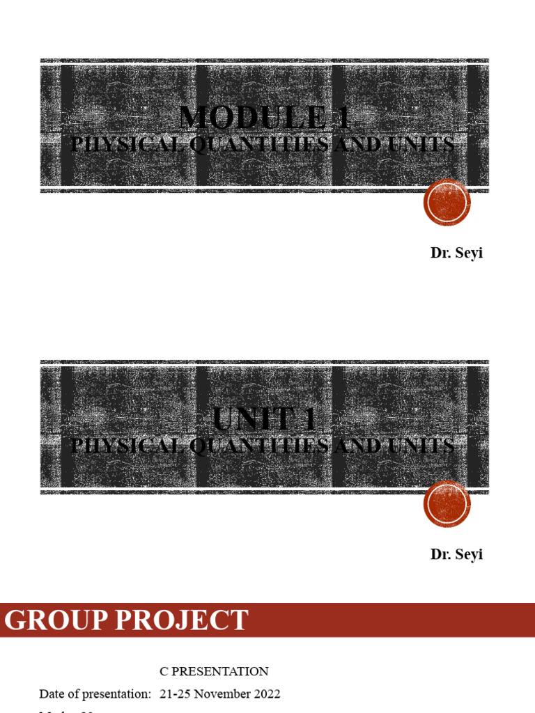 Module 1 - Physical Quantities and Units - Complete | PDF | Observational Error | Quantity