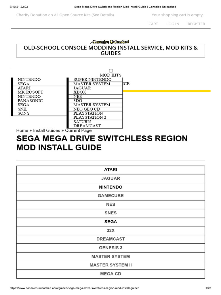 Sega Mega Drive Switchless Region Mod Install Guide - Consoles ...