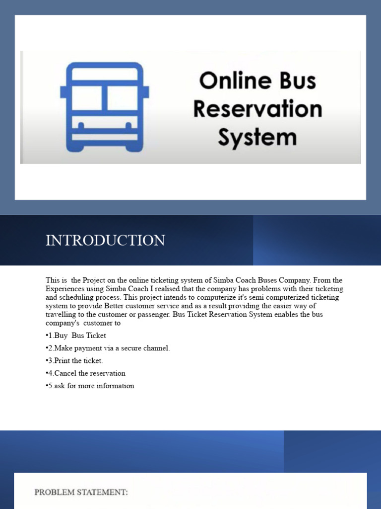 Online Bus Reservation System | PDF | World Wide Web | Internet & Web