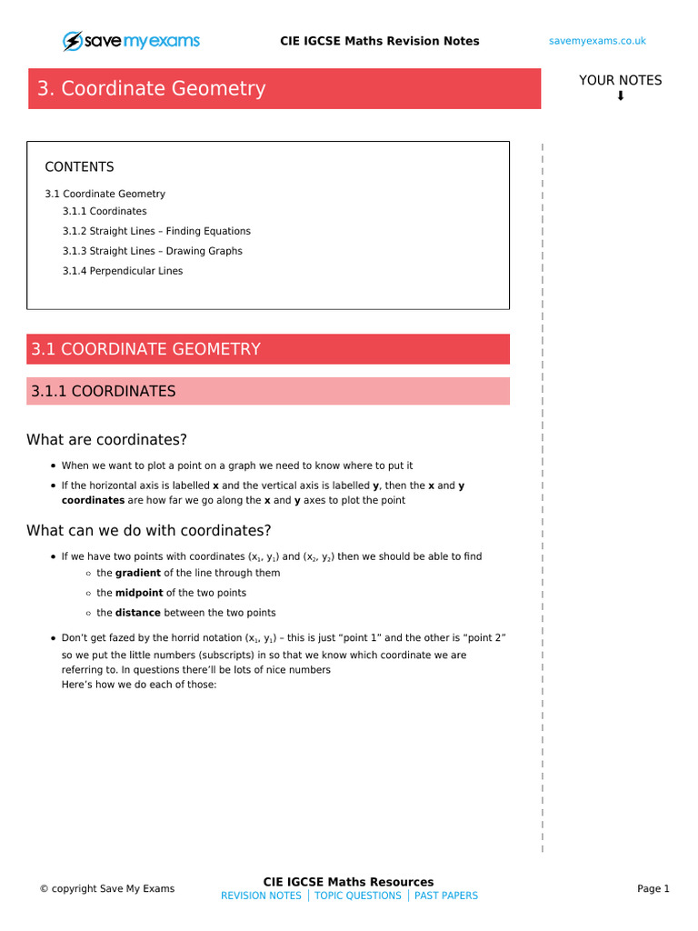 3.coordinate Geometry | PDF | Cartesian Coordinate System | Line (Geometry)