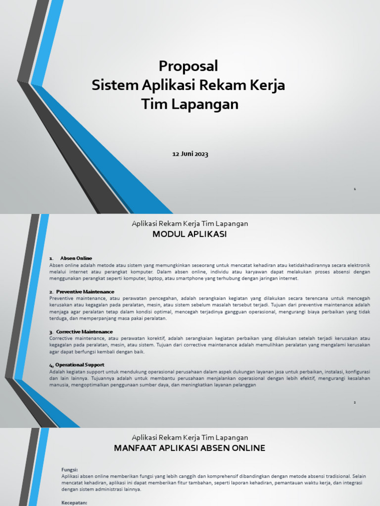 Proposal Aplikasi Rekam Kerja Tim Lapangan | PDF