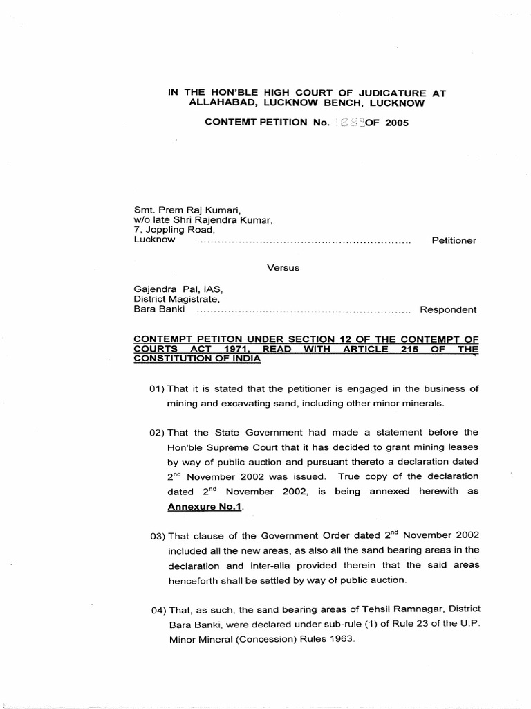 Contempt Petition | PDF