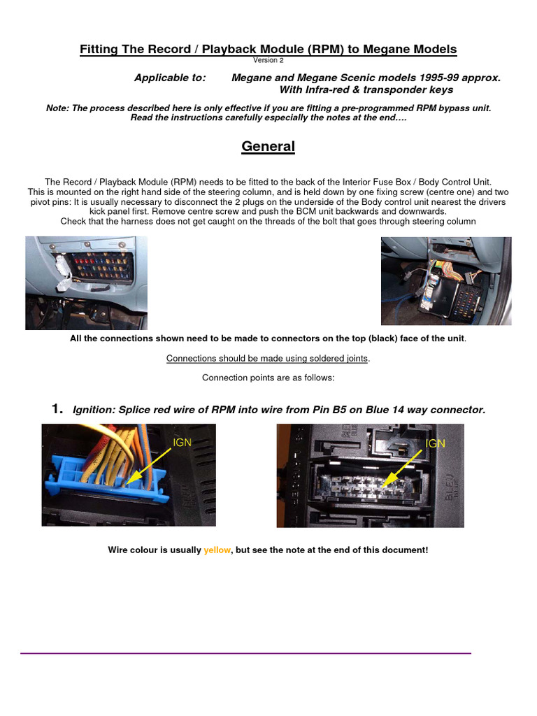 Install RPM Module in Megane Models | PDF | Electrical Connector ...