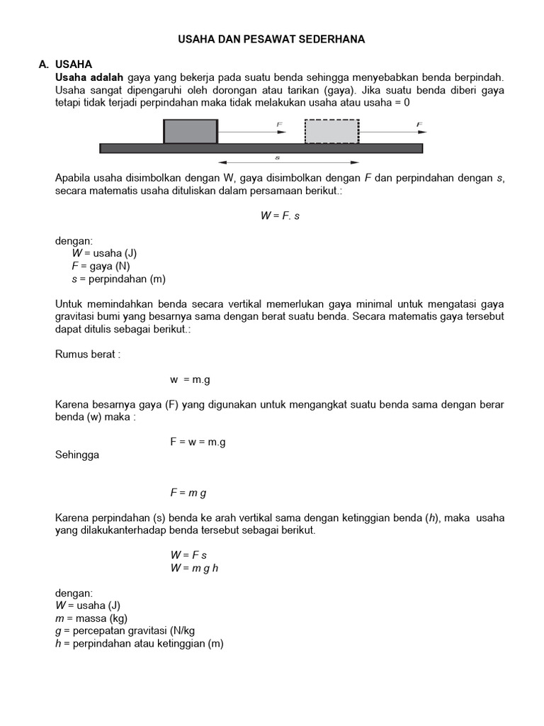 Rumus Usaha dan Tuas Sederhana | PDF