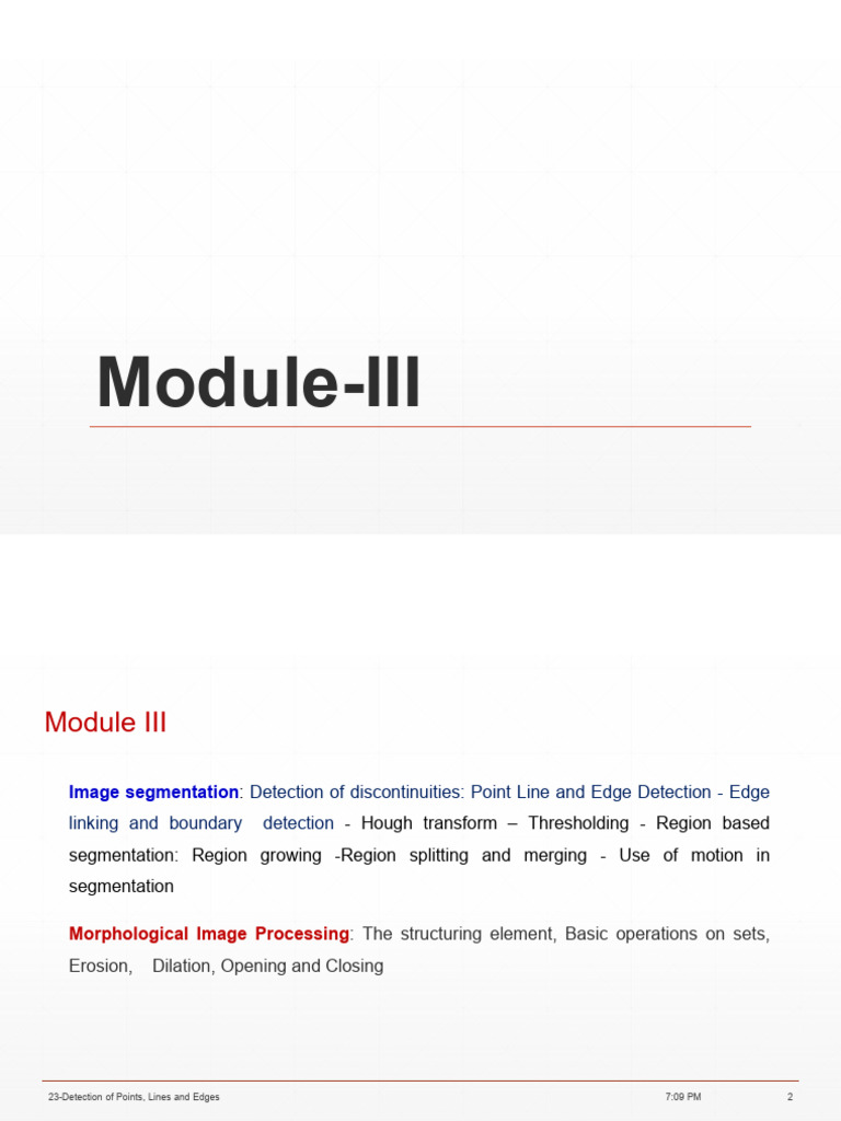 2019-20-Detection Points, Lines and Edges | PDF | Image Segmentation | Digital Signal Processing