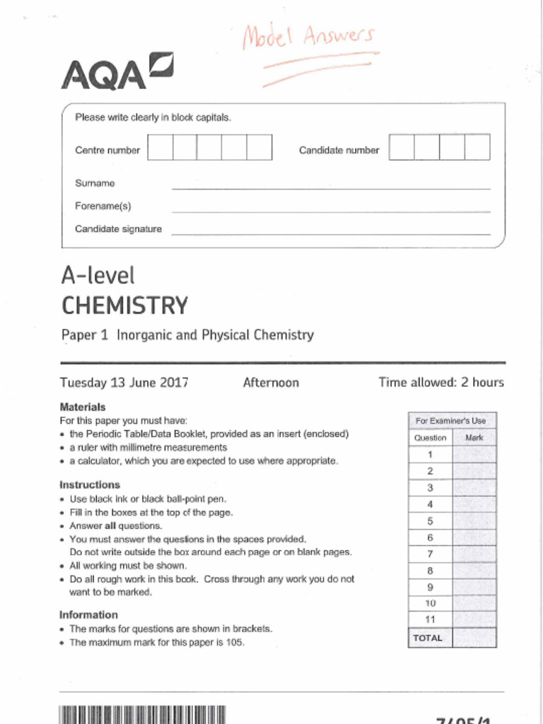 Alevel 2017 Paper 1 Model Answer | PDF