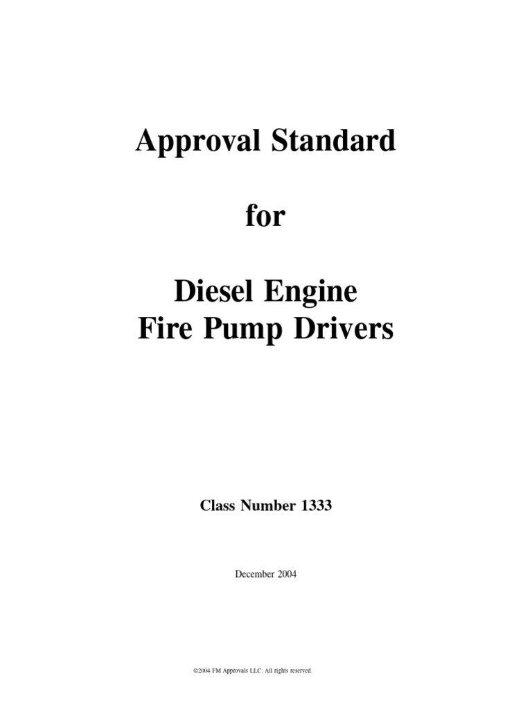 FM 1333 Diesel Engine Fire Pump Drivers | PDF | Diesel Engine | Engines