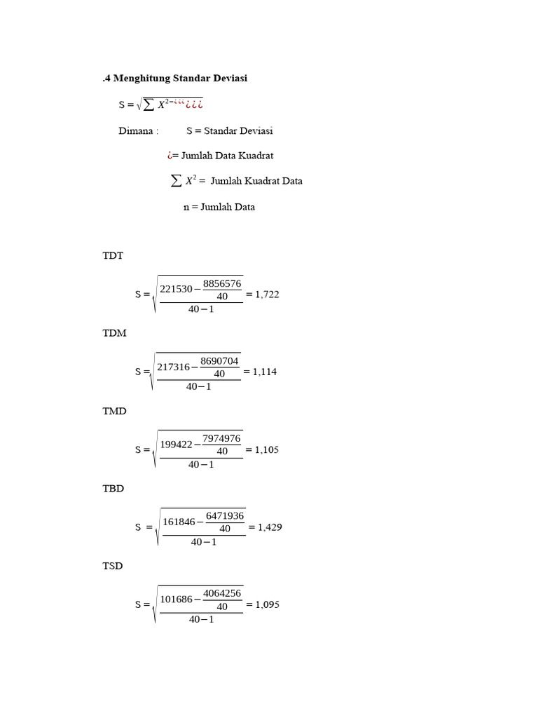 Menghitung Standar Deviasi | PDF