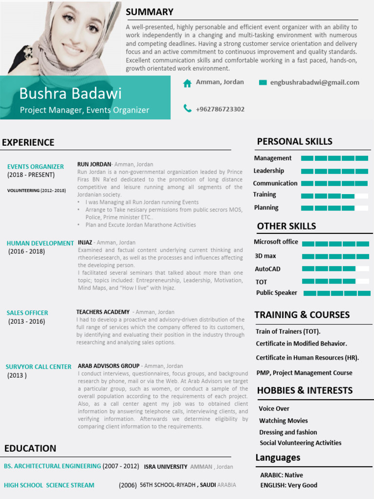 CV Bushra | PDF | Jordan | Leadership