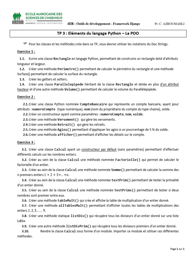 TP 3 Elements Du Langage Python | PDF | Python (Langage de programmation) | Géométrie euclidienne