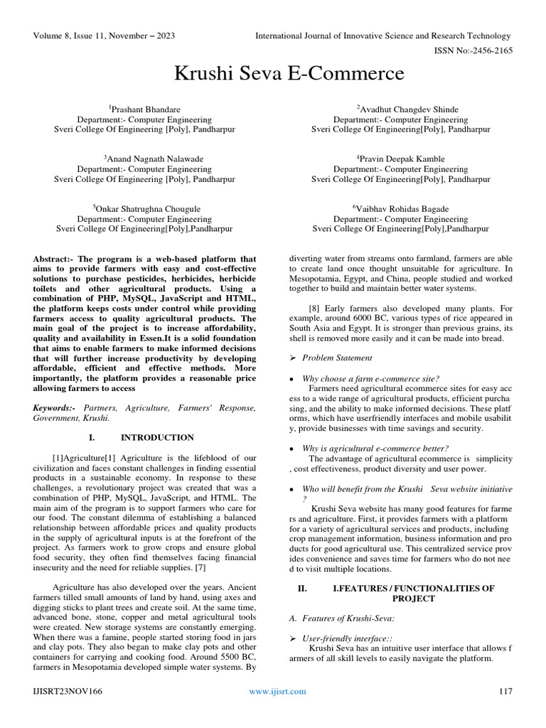 Krushi Seva E-Commerce | PDF | Agriculture | Usability