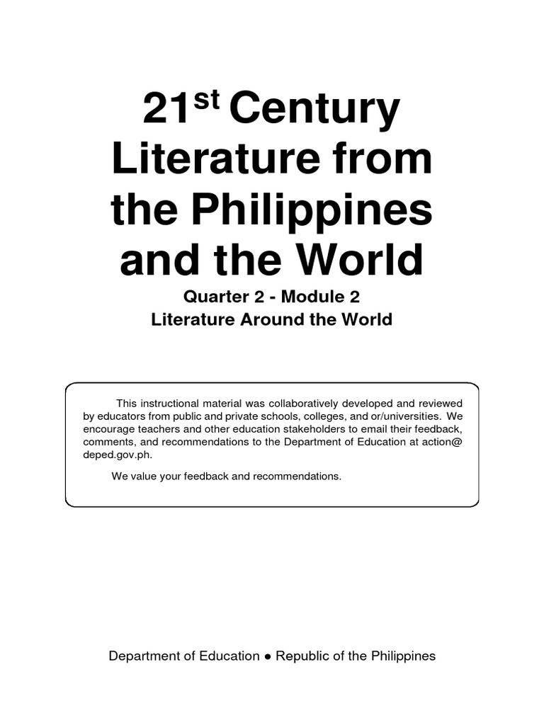 Additional Reference Lit of Different Countries 21st Century Literature 2nd Quarter Module | PDF ...