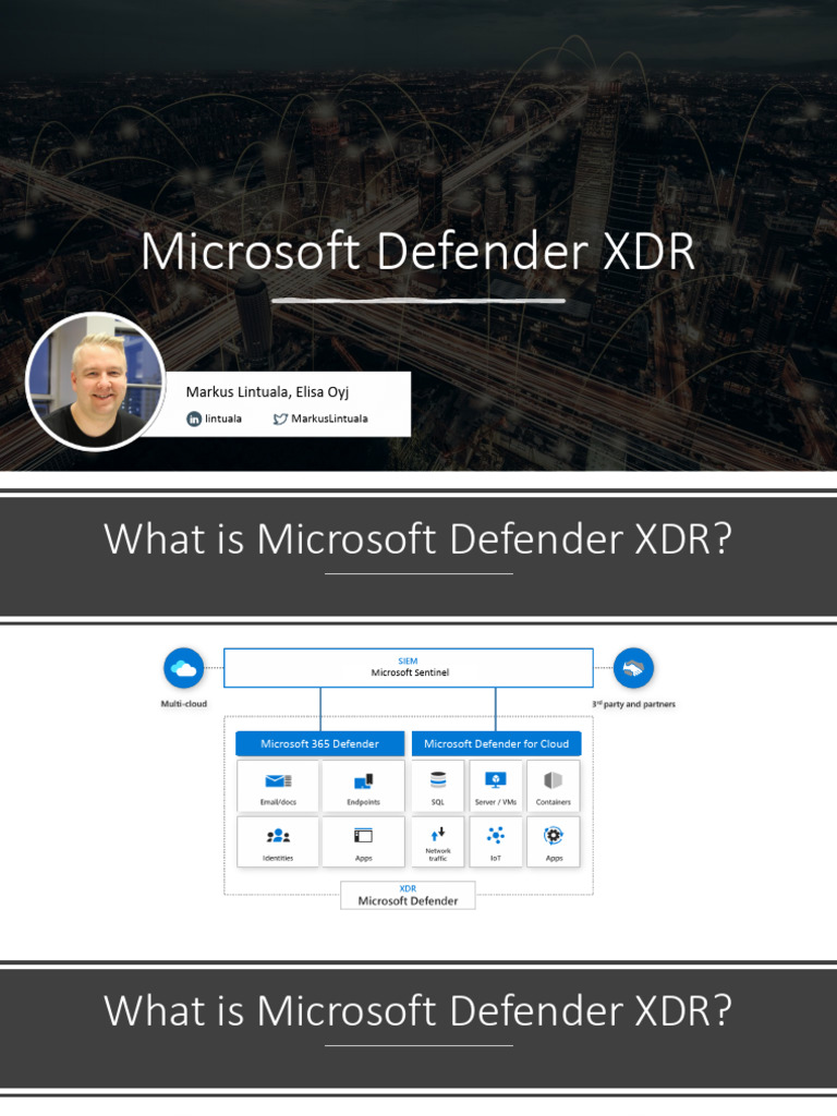 Microsoft Defender Xdr Markus Lintuala Pdf Microsoft Azure Cloud