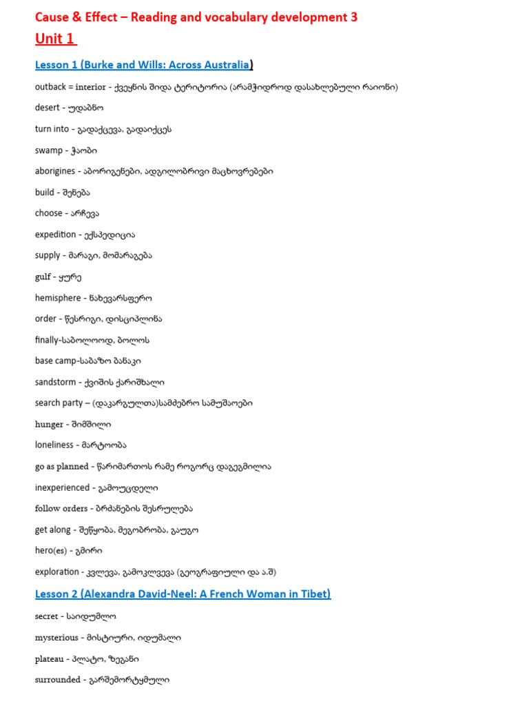 Cause-and-effect-vocabulary 2 | PDF