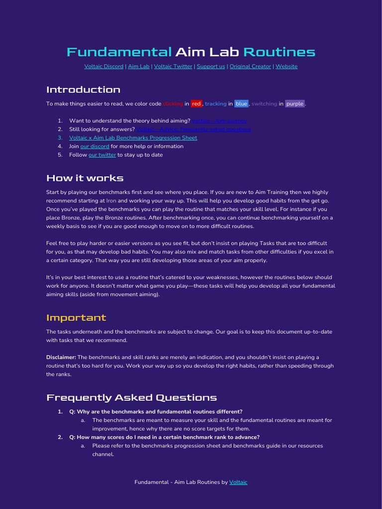 Aim Lab X Voltaic - Fundamental Aim Training Routines | PDF | Accuracy And Precision