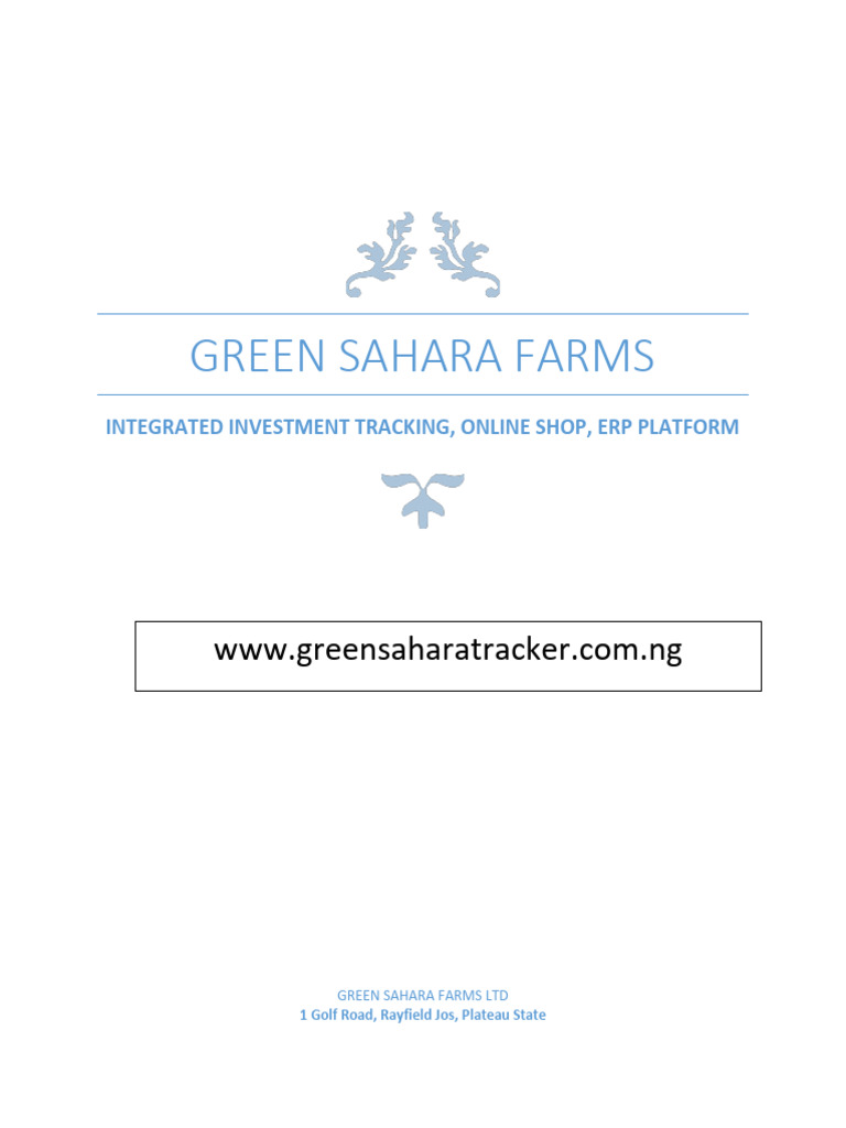 GREEN SAHARA FARMS Platform Features | PDF | Point Of Sale | Online Shopping