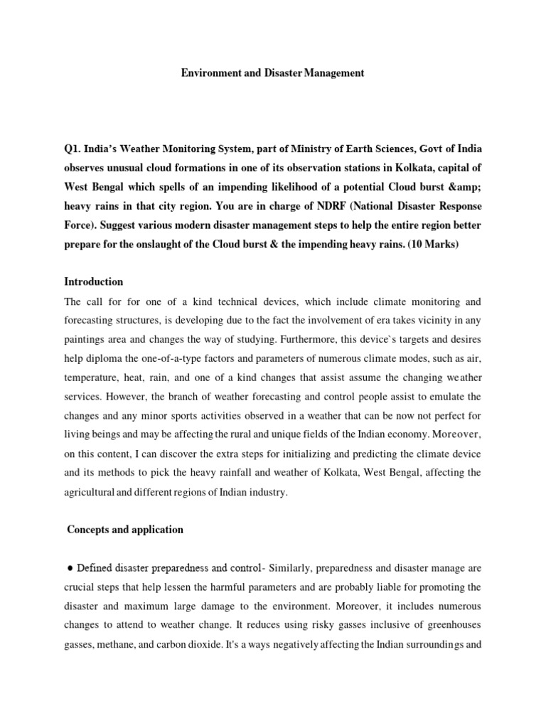 Environment and Disaster Management | PDF | Air Pollution | Natural ...