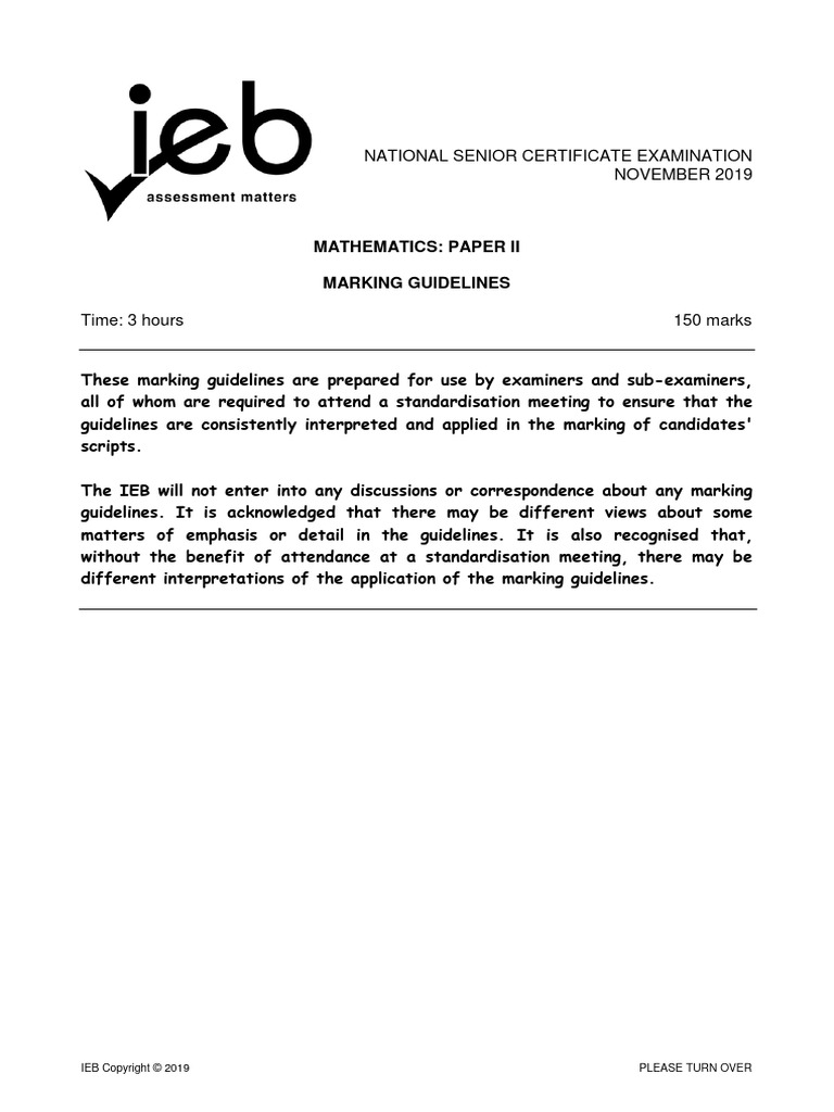 Mathematics 2019 P2 Memo | PDF | Triangle | Perpendicular