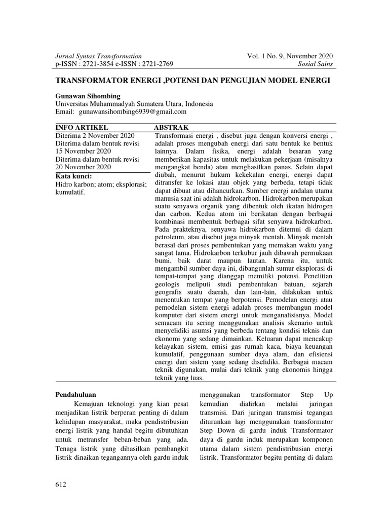 Transformator Energi Potensi Dan Penguji E815d9df | PDF