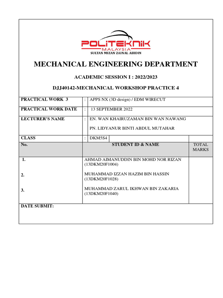 Report Bengkel Edm Wirecut | PDF | 3 D Computer Graphics | Physical Sciences