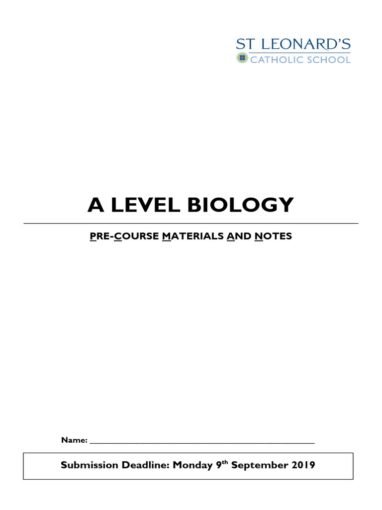 A Level Biology 2019 2020 | PDF | Endoplasmic Reticulum | Microscopy