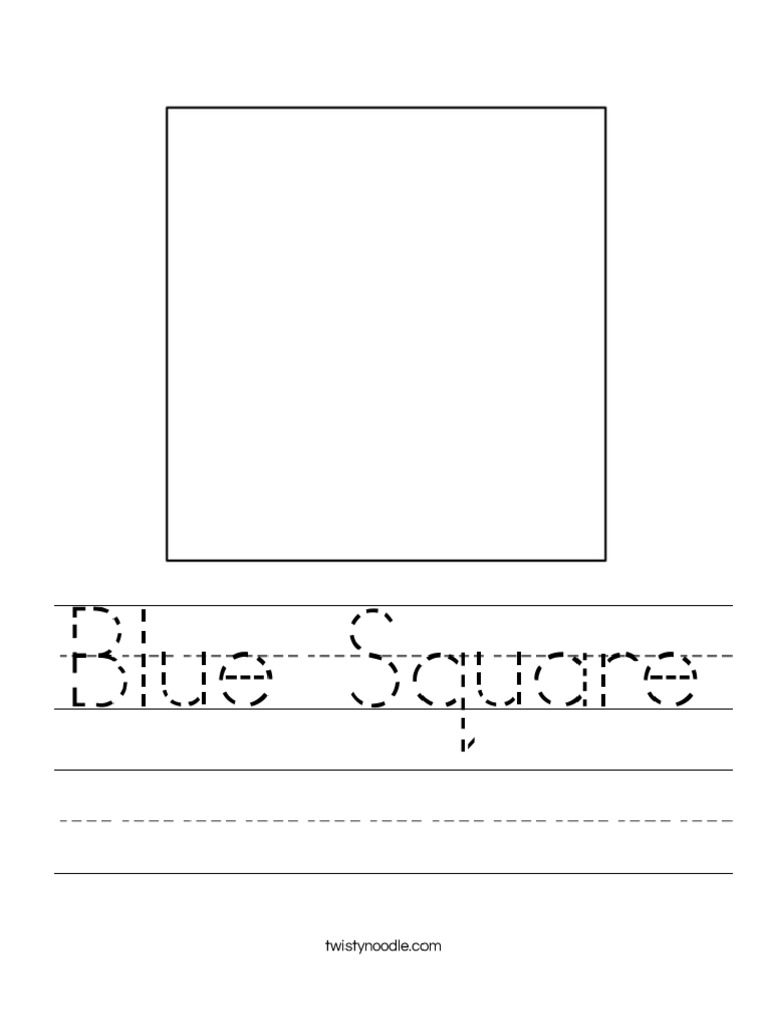 Blue Square Worksheet - Twisty Noodle | PDF