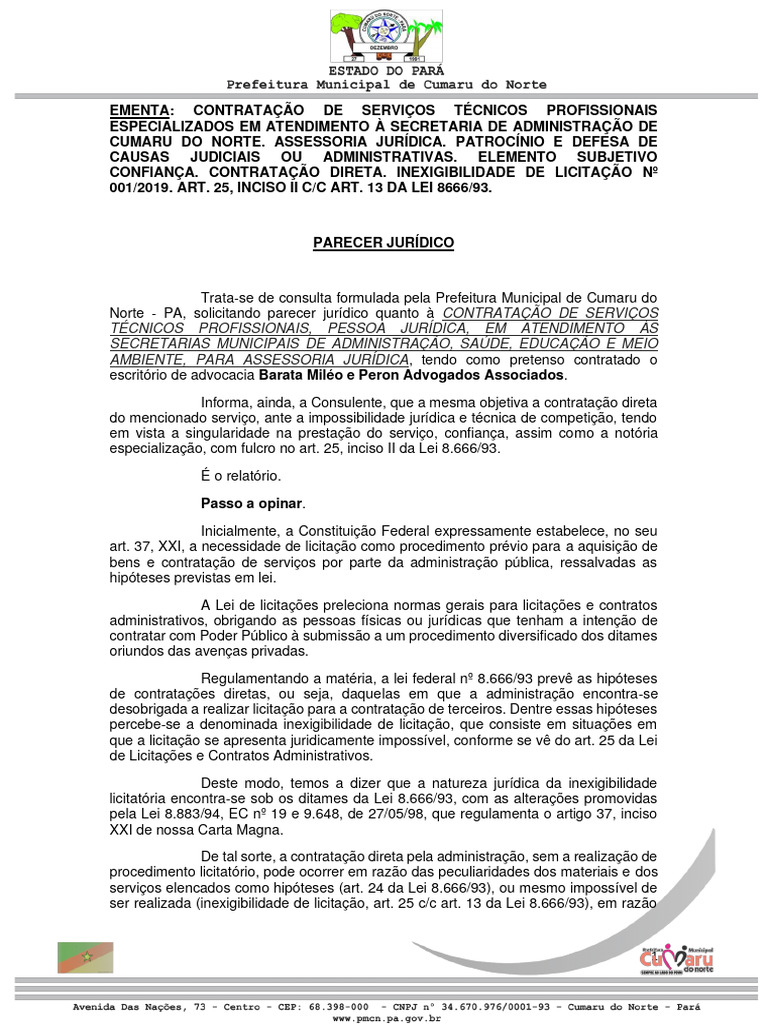 Parecer Juridico 20 | Download grátis PDF | Advogado | Habeas corpus