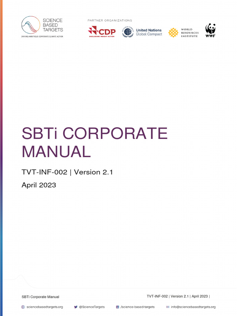 SBTi Corporate Manual | Download Free PDF | Carbon Offset | Greenhouse Gas
