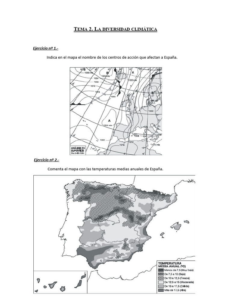 Ejercicio Tema 2 | PDF | Clima | Geografía Física