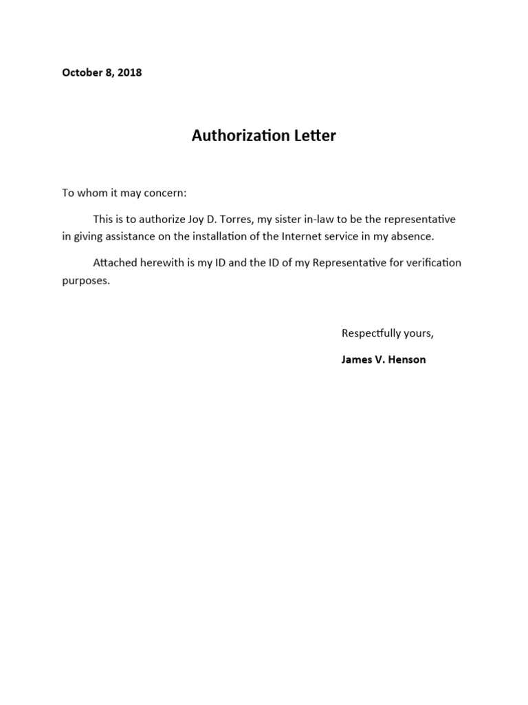 Authirization Letter | PDF