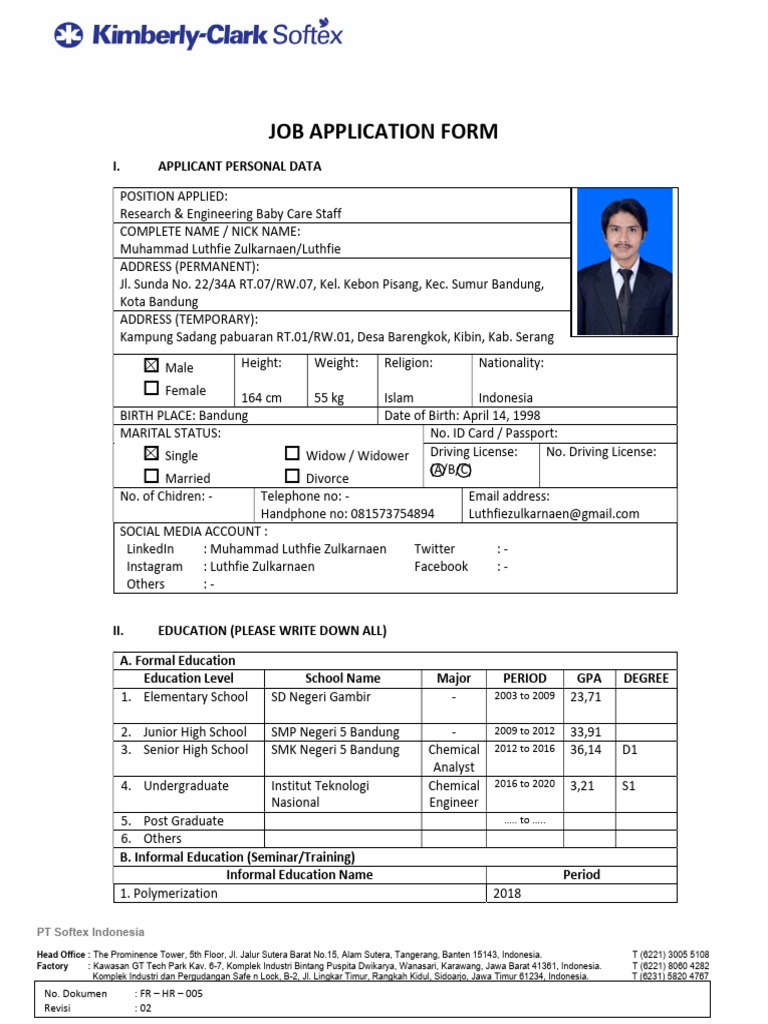 Job Application for Research Staff | PDF
