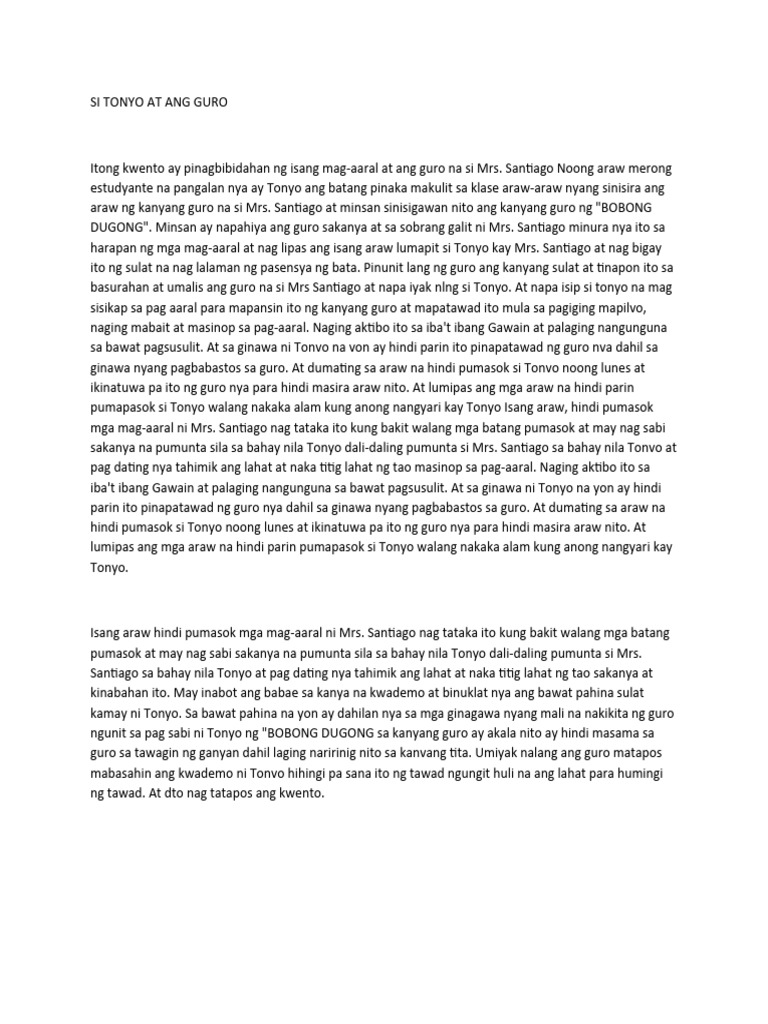 Si Tonyo at Ang-Wps Office | PDF