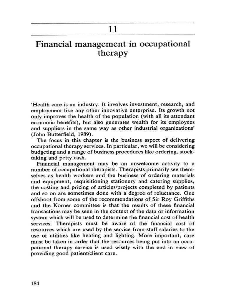 Financial and Personnel Management in OT - Management in Occupational ...