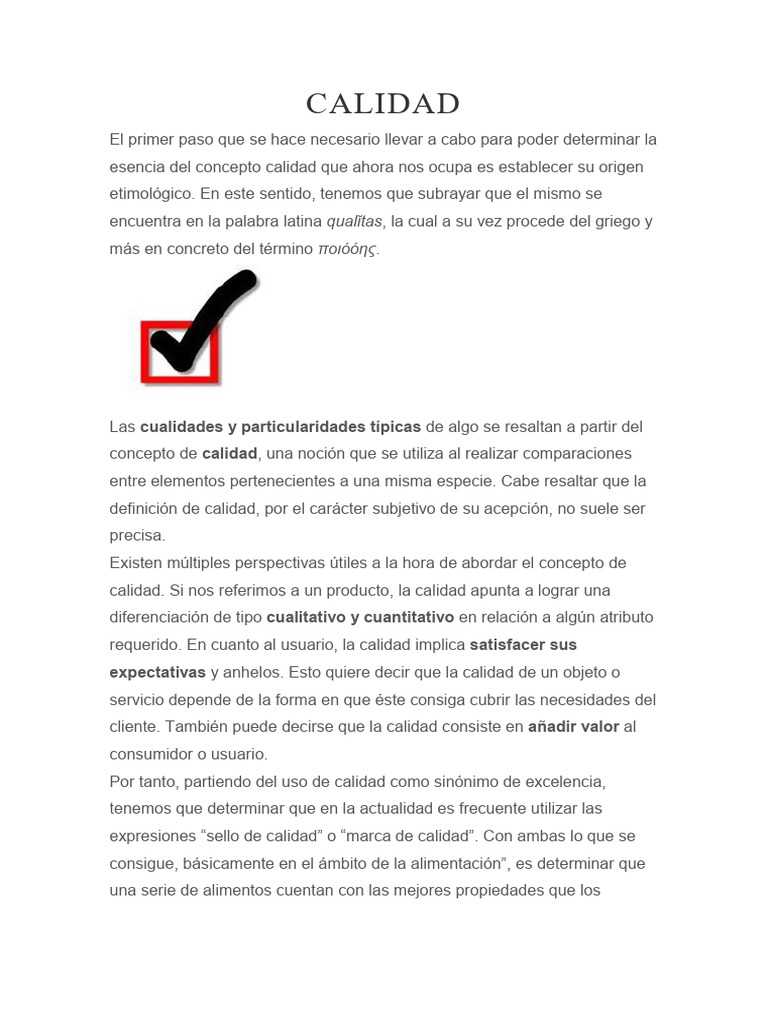 1 - Definición de Calidad | PDF | Calidad (comercial) | Producto (Negocio)